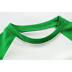 St Patricks Day Shirt for Toddler Boy Girl Green Clover Shamrock Leopard Print Raglen Long Sleeve Outfits Tops 100% Cotton Kids Clothes Tshirt 5T