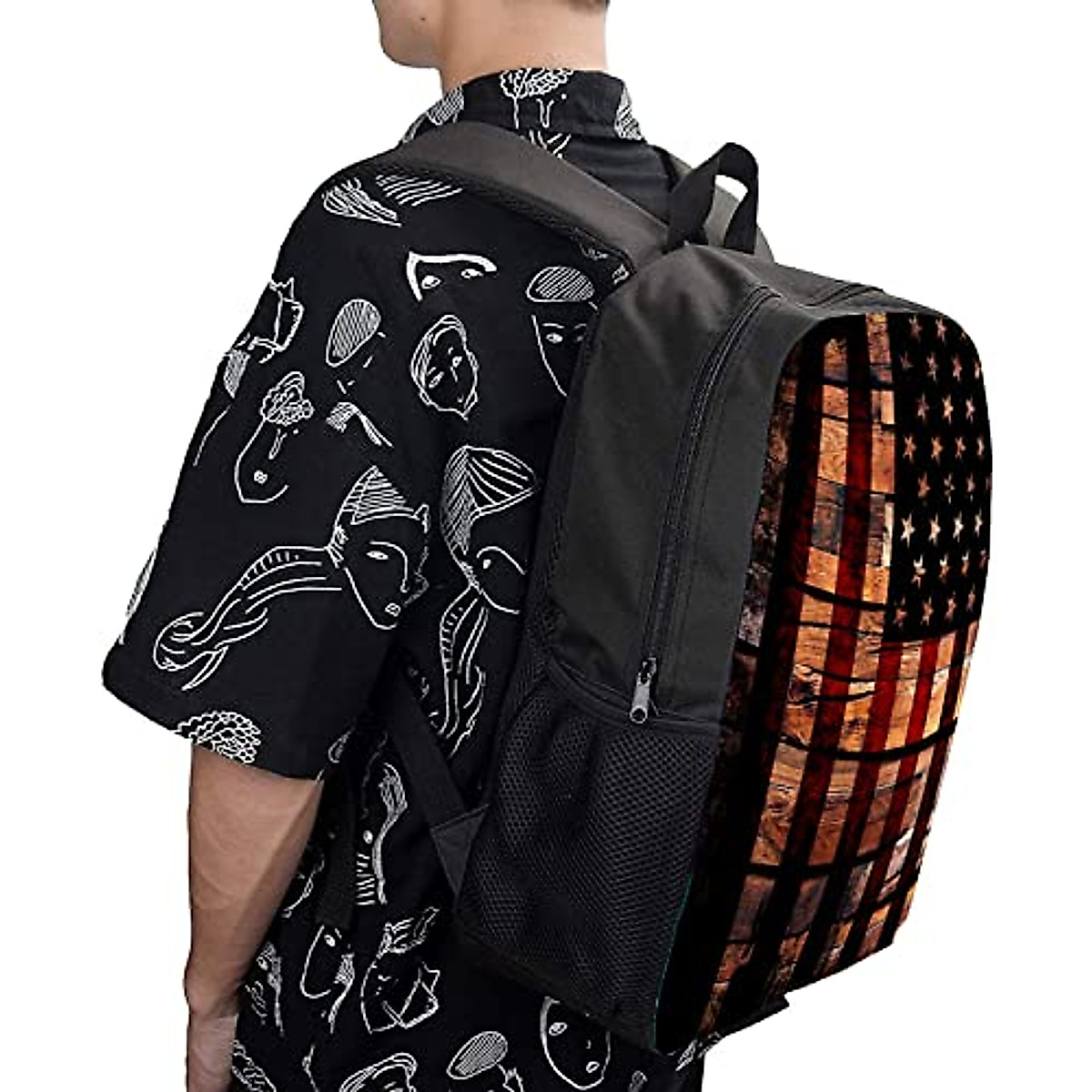 American Flag Backpack Large Capacity Laptop Backpack Travel Bag for Boys Girls 16 Inches