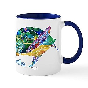 CafePress I Love Sea Turtles 2 Mug Ceramic Coffee Mug, Tea Cup 11 oz