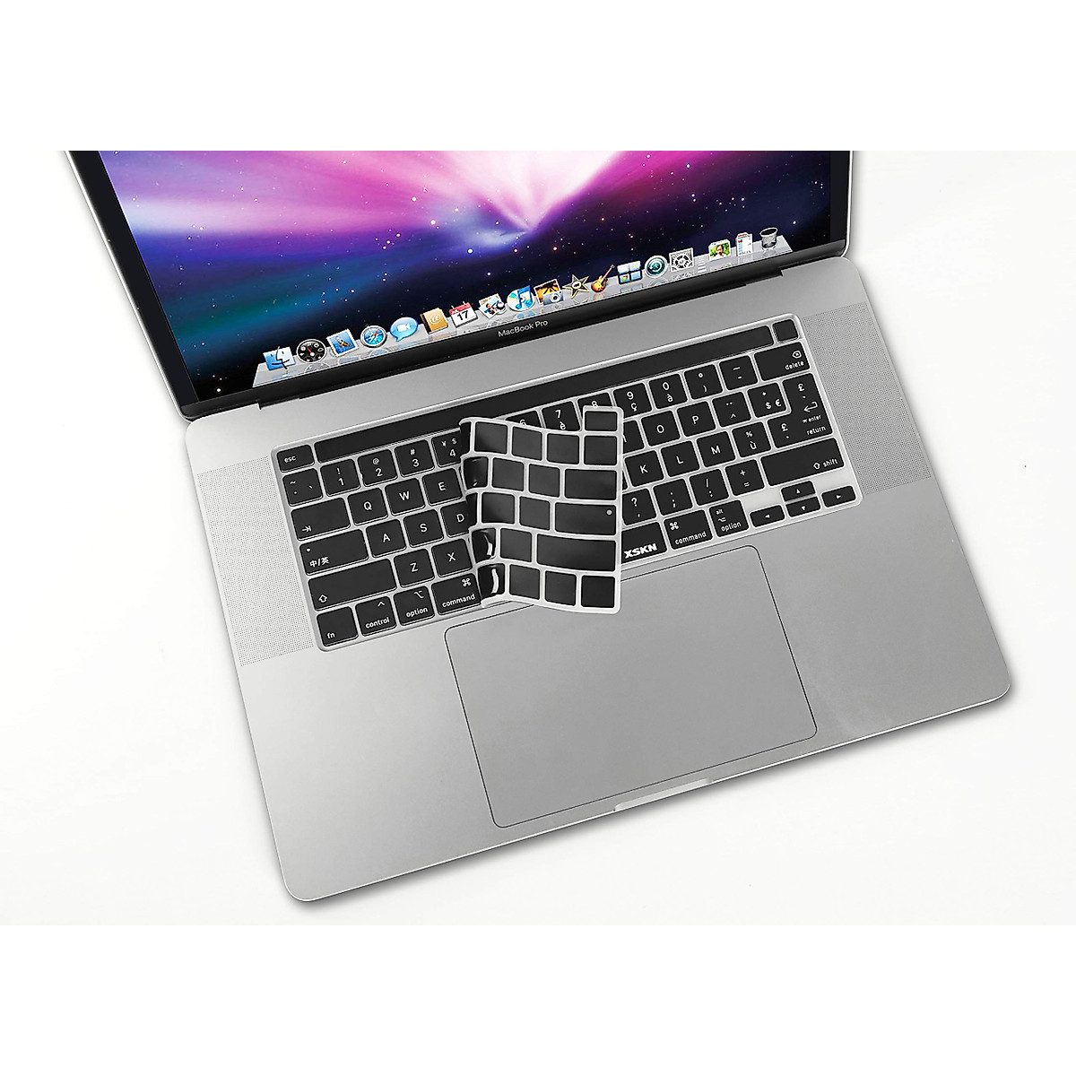 XSKN French Language Black Silicone Keyboard Cover Skin for Touch Bar Models 2019 New MacBook Pro 16 inch A2141 2020 New MacBook Pro 13.3 inch A2251 A2289 A2338 M1 Keyboard US & EU Common Version