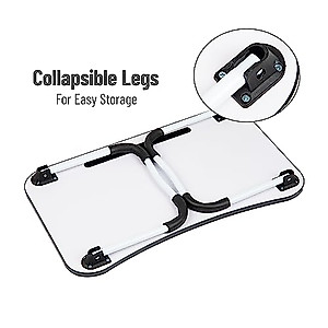 Mind Reader Woodland Collection, Portable Laptop Desk/Breakfast Table, Collapsible, Portable, Folding Legs, Black