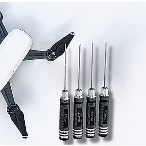 VOKOLA Drone Tool Kit -4Pcs RC Hex Driver Set –1.5mm Allen Wrench 2mm 2.5mm 3mm Aluminum Handle Steel Hexagon Screwdriver for traxxas RC Car Truck FPV Helicopter