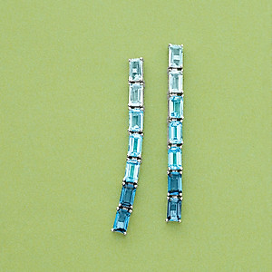 Ross-Simons 4.00 ct. t.w. Sky, Swiss and London Blue Topaz Ombre Drop Earrings in Sterling Silver