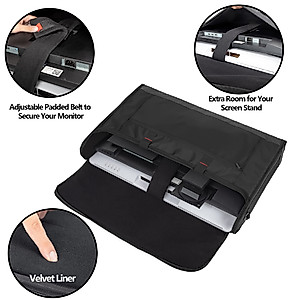 Trunab Monitor Carrying Case 24-27 Inch Padded Travel Bag Hold Up to 2 LCD Screens/TVs, Not Compatible with iMac, with Accessories Pocket, Shoulder Strap, PU Bottom, Black