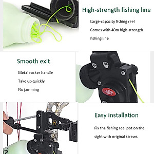 ocairnry Bowfishing Reel Archery Spincast Reel Bowfishing Tool Accessories with 40m Rope for Recurve Bow Compound Bow