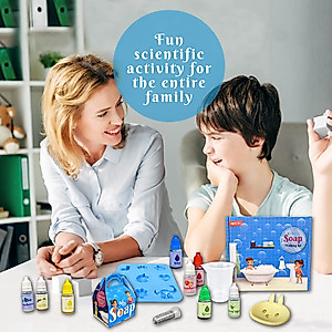 Loako Soap Making Kit for Kids & Adults - DIY Soap Kit - Make Your Own Soap - Science Lab Activity for Age 6-12 - 10-15 Pieces