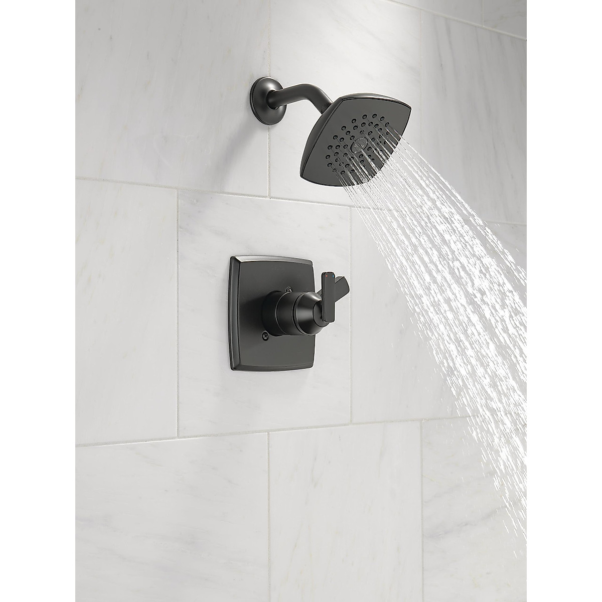 Delta Faucet Ashlyn 17 Series Matte Black Shower Faucet, Tub and Shower Trim Kit with Single-Spray Touch-Clean Matte Black Shower Head, Matte Black T17264-BL (Valve Not Included)
