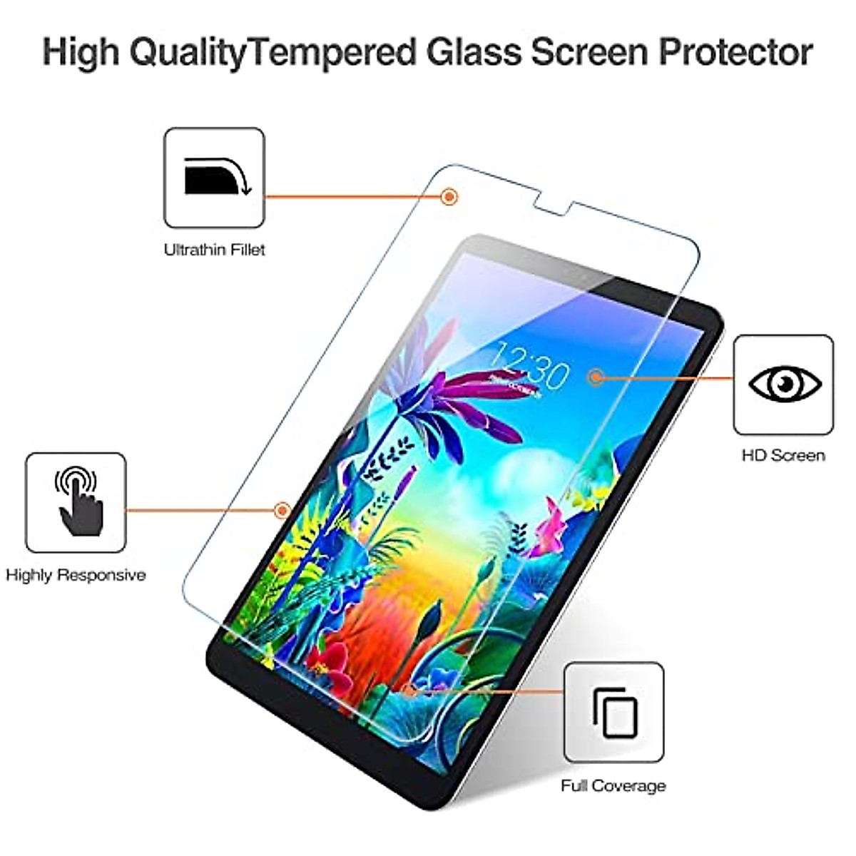 ProCase LG G Pad 5 10.1 Screen Protector 2019 (LM-T600 / LM-T605), Tempered Glass Screen Film Guard Screen Protector for 10.1 inch LG G Pad 5 2019 -Clear