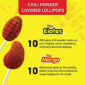 Vero Banda Fuego Mix Assorted Chili Lollipops, Artificially Flavored, Net Wt. 20.5 Ounces, 40 Count Bag