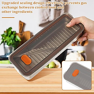 2Pcs Deli Meat Container for Fridge, Stainless Steel Bacon Storage Container for Refrigerator, Airtight Lunch Meat Storage Container with Lid, Cheese Keeper Box, Deli Holder Organizer (2 Black)