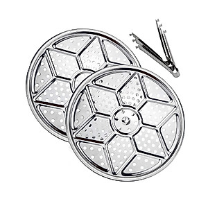 11-Inch Round Stainless Steel Steamer Rack, Pressure Cooker Canner Rack, Insert Stock Pot, Steaming Tray Stand, Cooking Toast Bread Salad, Easy to clean(2 Pack)
