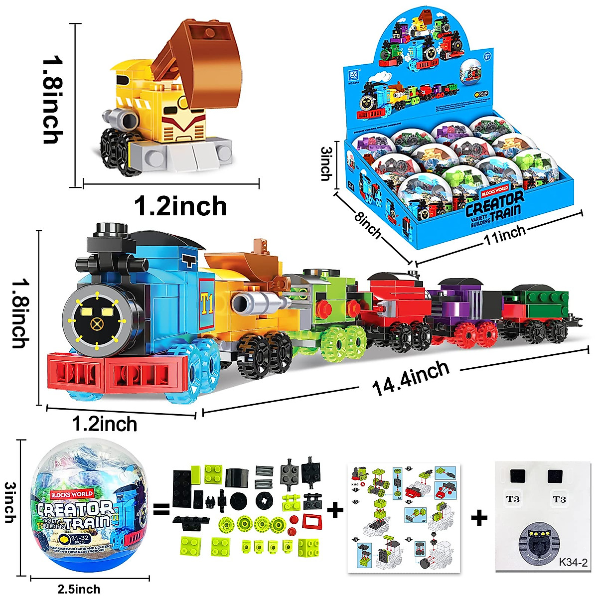 Easter Egg Easter Kids Toys Stem Building Toys for Boys, Easter Basket Stuffers Learning Educational Toys for 3-12 Year Old Boys Girls Party Favors Supplies Easter Gift