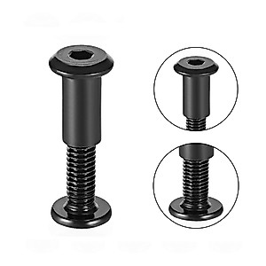 Awclub Screw Post Fit for 5/16"(8mm) Hole Dia, Male M6x50mm Belt Buckle Binding Bolts Leather Fastener Carbon Steel Black 10 Sets