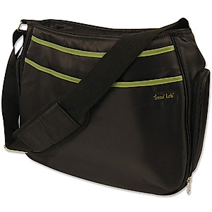 Trend Lab Black with Avocado Ultimate Hobo Style Tote Diaper Bag with Shoulder Strap