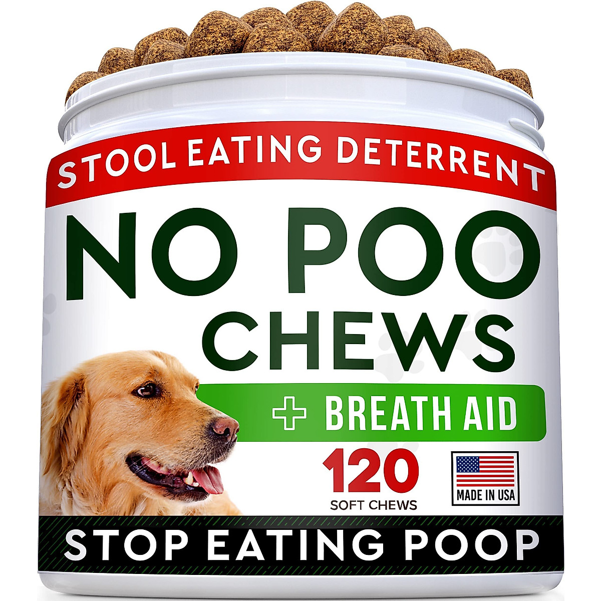 No Poo Treats + Dog Probiotics for Picky Eaters Bundle - No Poop Eating for Dogs + Chewable Fiber Supplement - Digestive Enzymes + Prebiotics - Coprophagia Stool Eating Deterrent + Improve Immunity