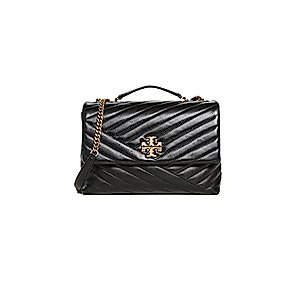 Tory Burch Women's Kira Chevron Convertible Shoulder Bag, Black, One Size