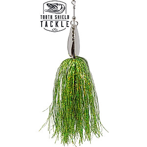 Tooth Shield Tackle Chubby Musky Bucktail (Chartreuse) Muskie Pike Double 8 Inline Spinner Musky Lures Baits Tackle
