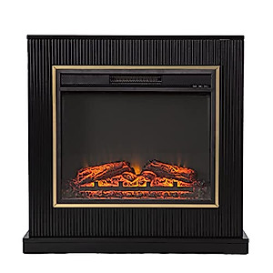 SEI Furniture Crittenly Contemporary Electric Fireplace, Black