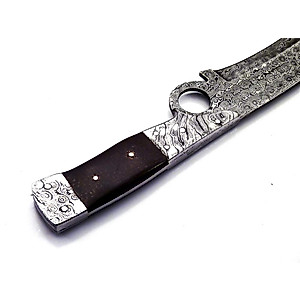 Custom Handmade Damascus Steel Knife Hunting Knife | Outdoor Knife Camping Knife | Handle Made of Micarta with Free Genuine Leather Sheath