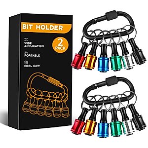 Bit Holder Stocking Stuffers for Men Gifts for Christmas Cool Gadgets Tool 1/4 Hex Shank Socket Magnetic Screwdriver Bit Holder Keychain Impact Driver Extension Bar Birthday Gifts Ideas for Dad Adult
