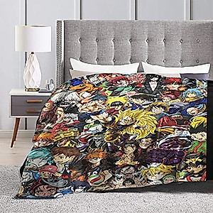 Anime Characters Super Soft Flannel Throw Blanket Warm Cozy Flannel Blanket Lightweight Shaggy Air Conditioner Blankets Apply to Couch Bed Office Etc Blanket 50"x40"¡­