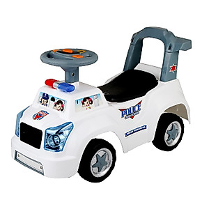 POCO DIVO Police Car 3-in-1 Baby Walker Toddler Ride On Buggy Pretend Play Toy Kids Gliding Scooter with Music & Light