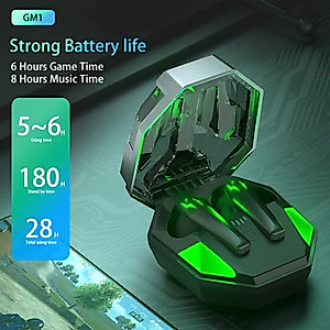 Gaming Earbuds, Bluetooth 5.0 Wireless Gaming Earbuds with 45ms Ultra Low Latency HI-FI Stereo, Gaming in-Ear Earbuds with Game/Music Modes, Gaming Earbuds with Deep Bass for Gaming, Home, Office