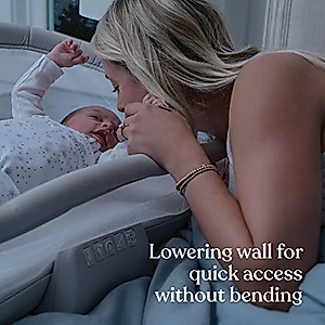 HALO BassiNest Soothing Swivel Sleeper 3.0, Baby Bassinet with Vibration and White Noise, Grey