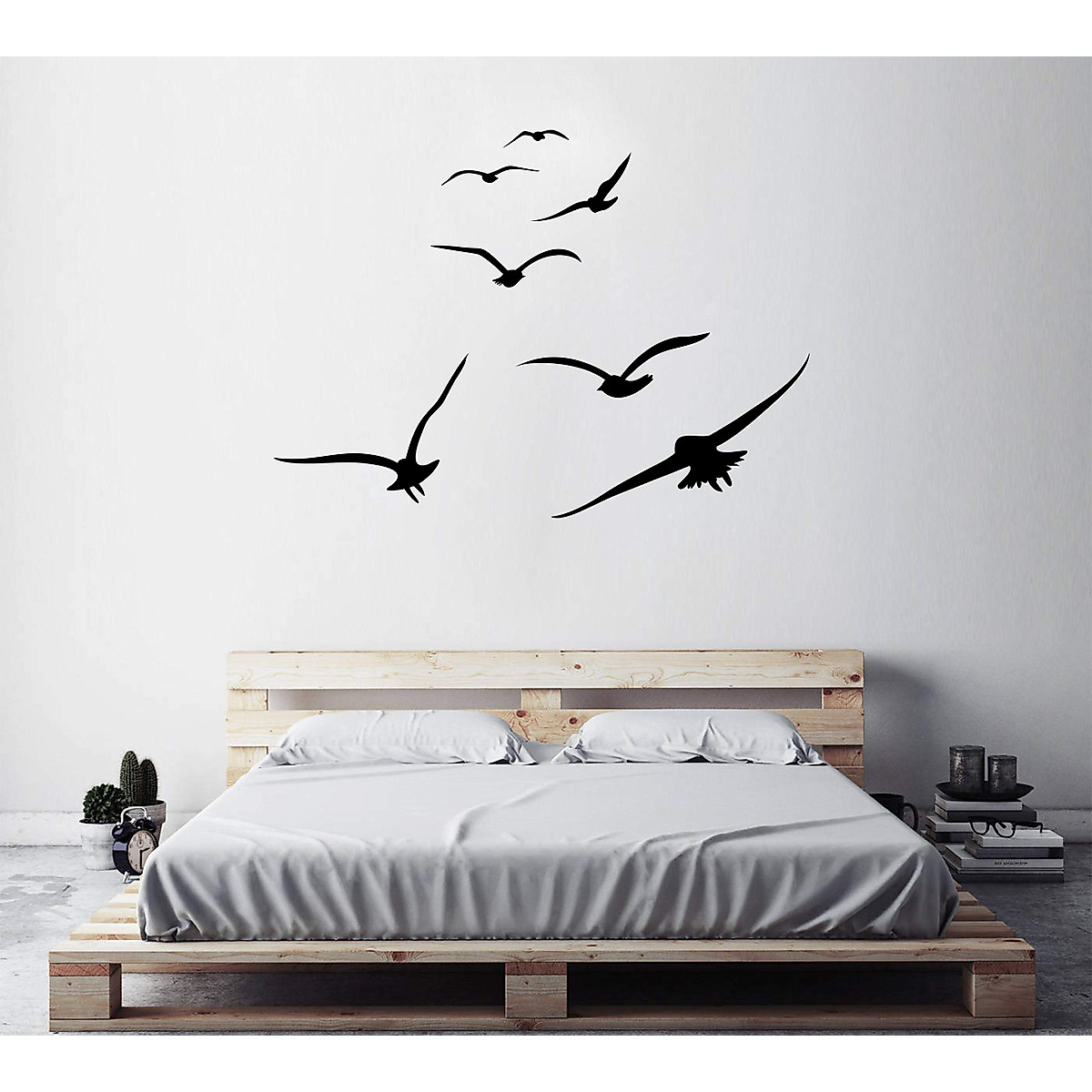 Flying Birds Wall Decals, Birds Vinyl Decals, Dorm Decals, Nursery Wall Decals, Office Decor, Modern Wall Decals for Kids Room Bedroom Living Room, Home Decor Wall Stickers Y20 (Black)