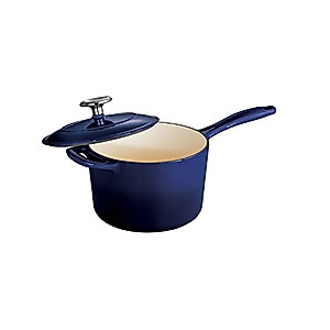 Tramontina Covered Sauce Pan Enameled Cast Iron 2.5-Quart, Gradated Cobalt, 80131/070DS