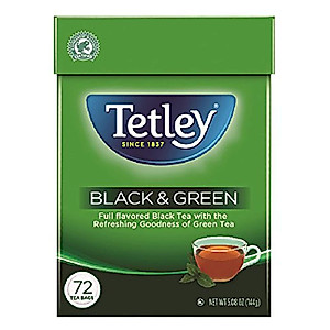 Tetley Tea Bags, Black and Green, 72 Count (Packaging may vary)