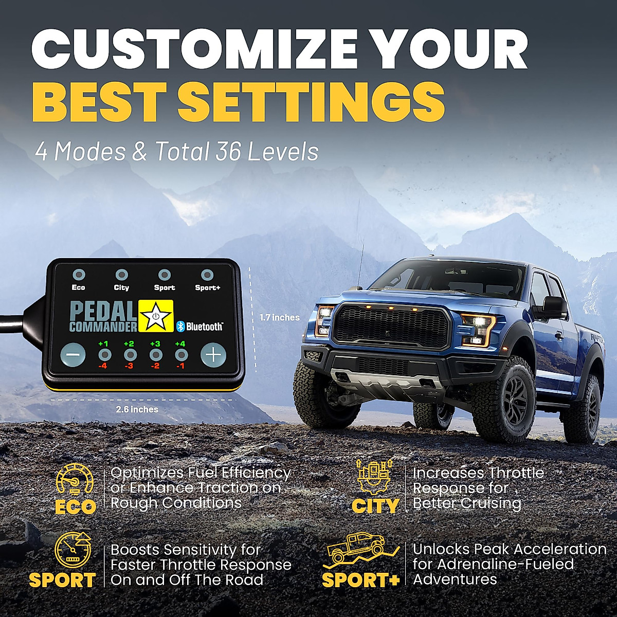 PEDAL COMMANDER for Ford F150 Trucks 2011-2024 Throttle Response Controller Fits: XL, XLT, STX, King Ranch, Lariat, Limited, Platinum, Harley Davidson, Raptor, Tremor, Ford F150 Truck Accessories