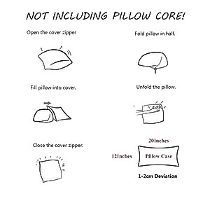 MEHOTOP Black White I Love Us Saying Series Cotton Linen Set of 2 Throw Pillow Covers Simple Style Cushion Case Valentine's Day Gift 12”x20” Decorative (Black White Saying)