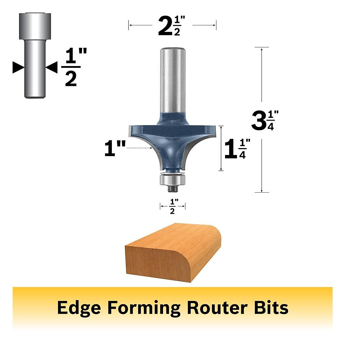 Bosch 85433M 1 In. x 1-1/4 In. Carbide Tipped Roundover Bit