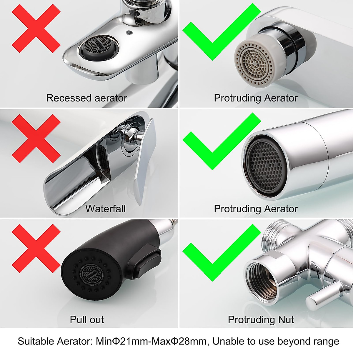 Tecmolog Faucet Aerator Key and Removal Tool Carbon Steel Cache Aerator Wrench for 21mm-28mm Faucet Aerator, Brushed Nickel, SBA031