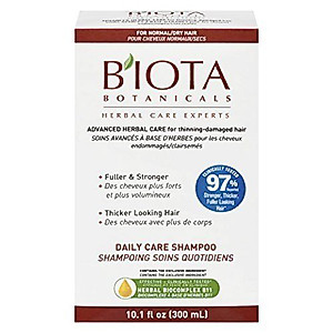 B'IOTA Botanicals Herbal Care Experts Daily Care Shampoo For Normal/Dry Thinning Hair 10.1 oz ( Pack of 2)