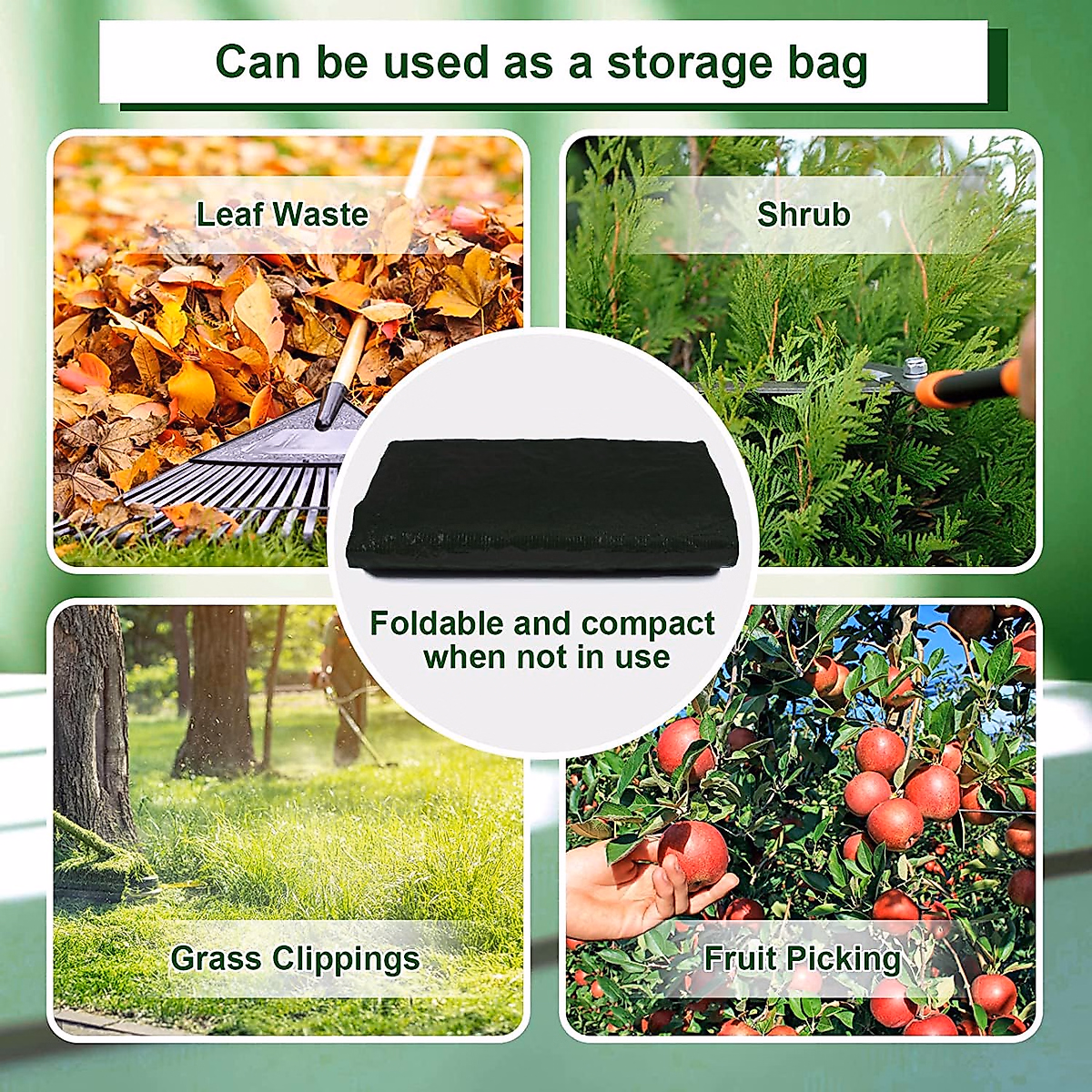 Compost bin Bags,Big Compost Bag,Garden Compost bin Bags,80 Gallon Compost bin for Garden Yard Garbage cans (Black 1pc)