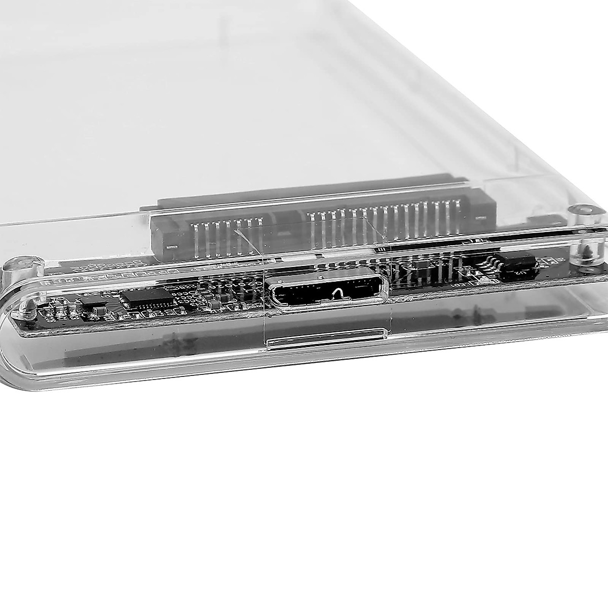01 Transparent SSD Enclosure, Computer Accessories Plug and Play Transparent SSD Case for Hard Drive for Laptop SSD Solid State Drive