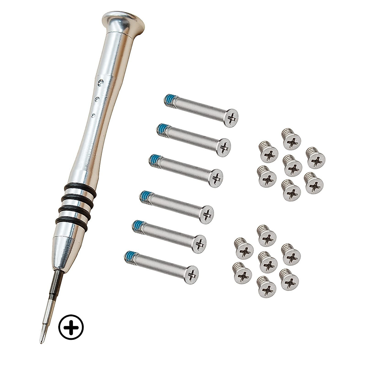 shinedisk 2 Sets Replacement Screws with Screwdriver for MacBook Pro 13" 15" 17" A1278 A1286 A1297 2009-2012, Unibody Bottom Case Cover Phillips Repair Tool Kit Notebook Laptop PC Computer Screw (1)