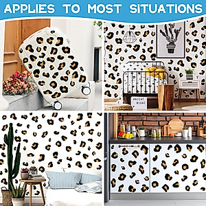DTLIFEK 10 Sheets Leopard Print Wall Decal Black Leopard Spot Wall Stickers Vinyl Animal Print Pattern DIY Removable Peel and Stick Wallpaper for Kids Boys Nursery Car Door Home Decoration (Leopard)