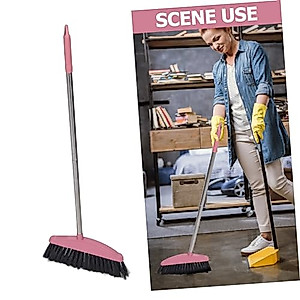 CONGARTENO Stainless Steel Plastic Home Broom Ceiling Blinds Big Outdoor Broom Pan Pink