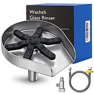 Glass Rinser for Kitchen Sink, Cup Washer for Sink, Bottle Washer, 304 Stainless Steel Cup Rinser for Sink, Glass Washer for Kitchen Sink, Glass Cleaner for Sink - Brush Nickel by Washsh…