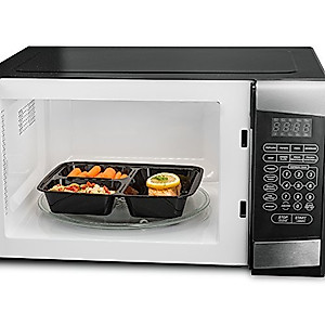 Ez Prepa 25 Pack 32oz 3 Compartment Meal Prep Containers with Lids -Food Storage Containers Plastic, Bento Box, Lunch Containers, Microwavable, Freezer and Dishwasher Safe, Food Containers