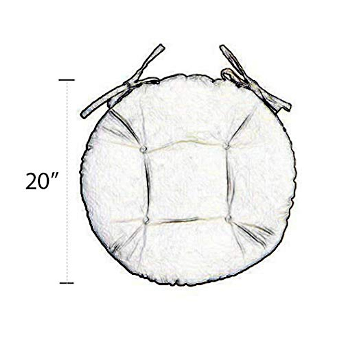 RSH Décor Indoor Outdoor Patio Furniture Set of 2 Tufted Bistro Round Chair Seat Cushion Pads with Ties ~ Available in 4 Sizes & Various Fabrics - 20" Gregoire Fresco Blue red Yellow Pink Floral