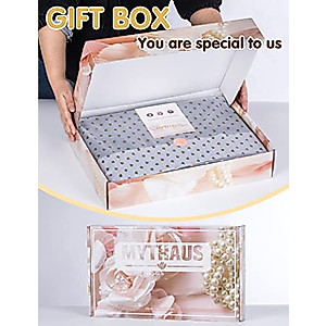 MYTHAUS Over Door Hanging Organizer - Wall Mount Closet Organizer 5-Shelf, Back of Door Bathroom Organizer with Clear Window,Storage for Baby Nursery/Pantry/Bedroom/Make up (White Marble)