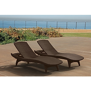 Keter 211045 Pacific Sun Lounger Set of 2, Brown