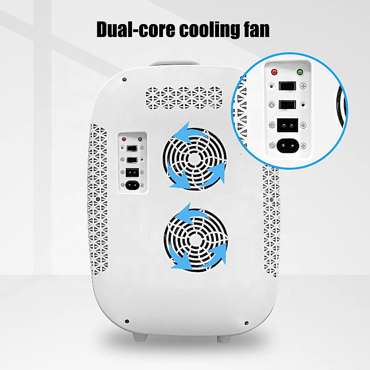 Wgwioo Mini Fridge 20 Liter, Mirror & LED Design, AC/DC Portable Beauty Fridge, Thermoelectric Cooler and Warmer for Skincare, Bedroom and Travel, White