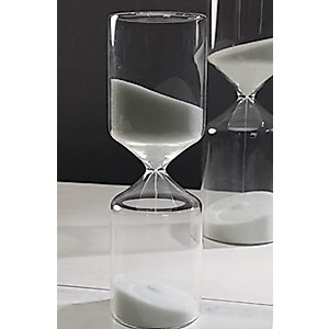 WONDROUS' DECO 60 Minutes Hourglass Sand Timer, Large 10 Inch Glass Sand Clock for Home, Kitchen, Office Desk Decoration, Valentine’s Day Gift, White-60min