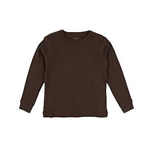 Leveret Long Sleeve Solid T-Shirt 100% Cotton (10 Years, Brown)
