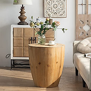 Wetiny 21.06" Vintage Style Bucket Shaped Coffee Table for Office, Dining Room and Living Room